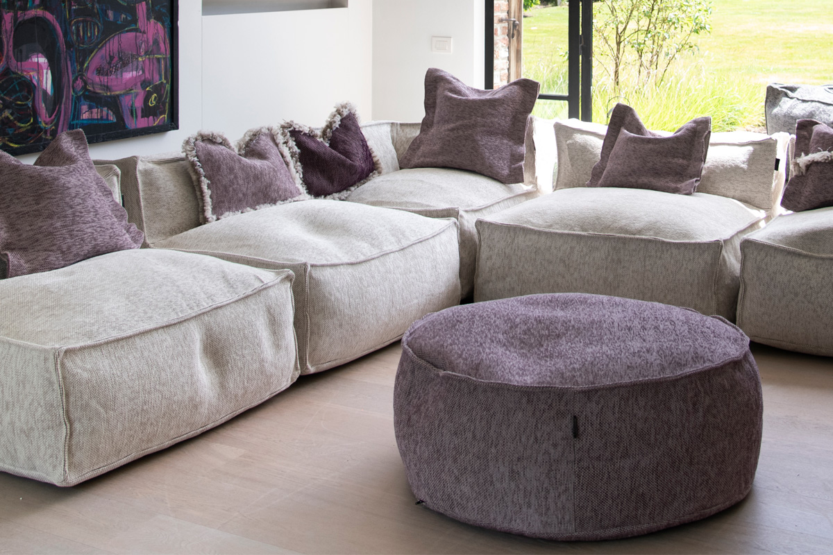 Roolf Living Silky Rundpouf beige– Heimgenuss Shop